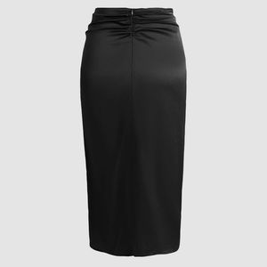 Cider | Skirts | Satin Tie Front Slit Midi Skirt Nwt | Poshmark